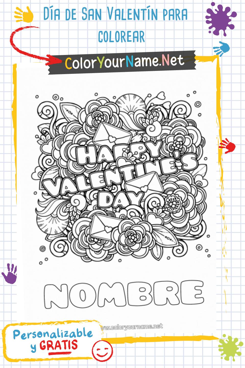 Día de San Valentín para colorear