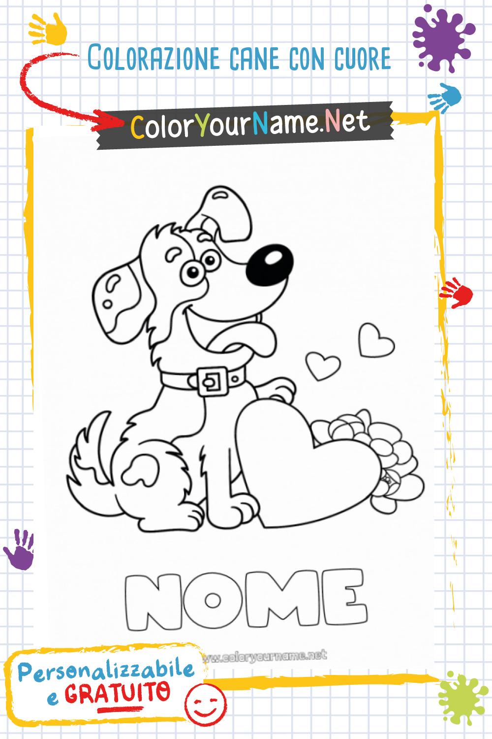 Colorazione cane con cuore