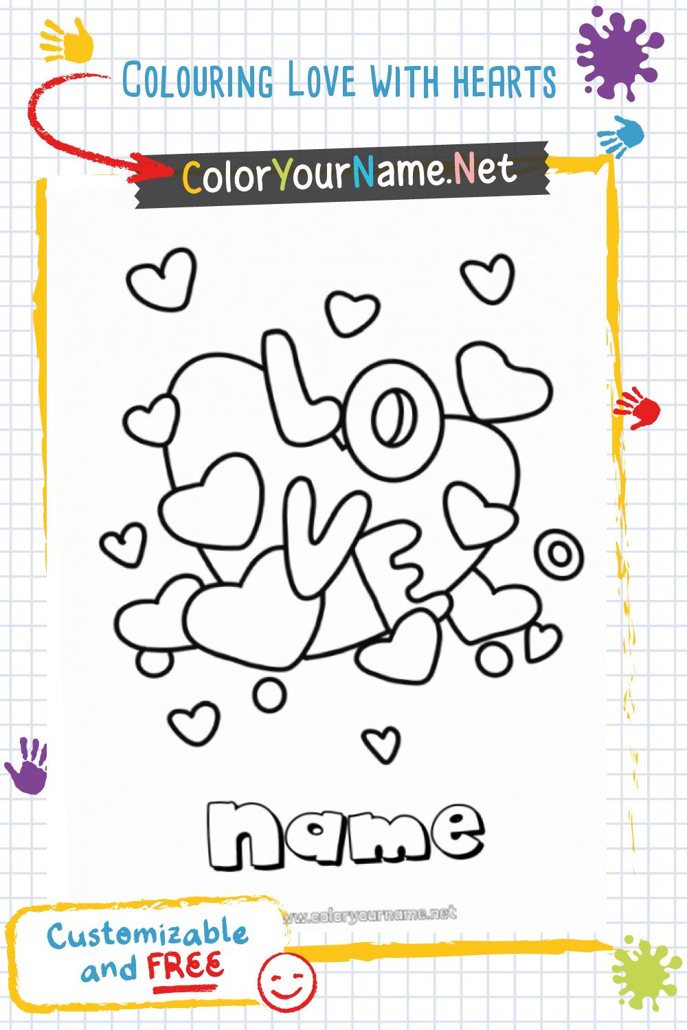 Colouring Love with hearts