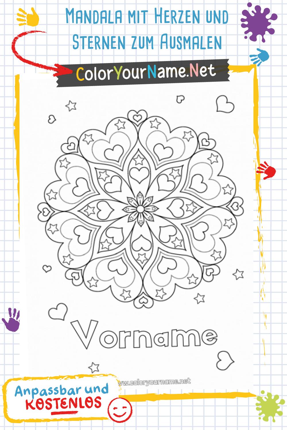 Malvorlage Nr.988 - Ruhig und gelassen Herz Mandala