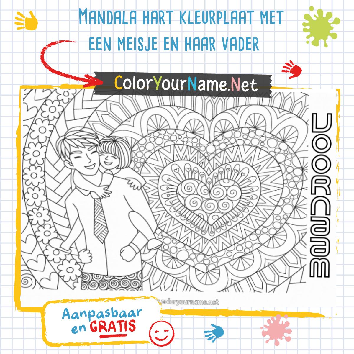 Kleurplaat nr.993 - Mandala Papa Fijne verjaardag